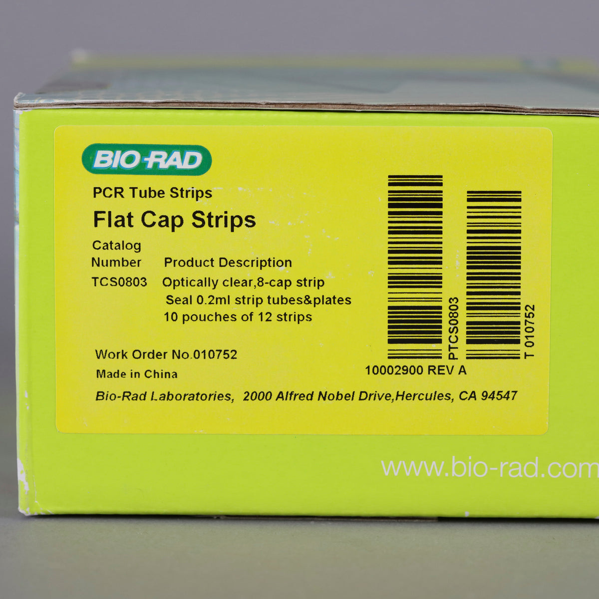 Bio-Rad 0.2 mL Flat PCR Tube 8-Cap Strips #TCS0803 – reLAB