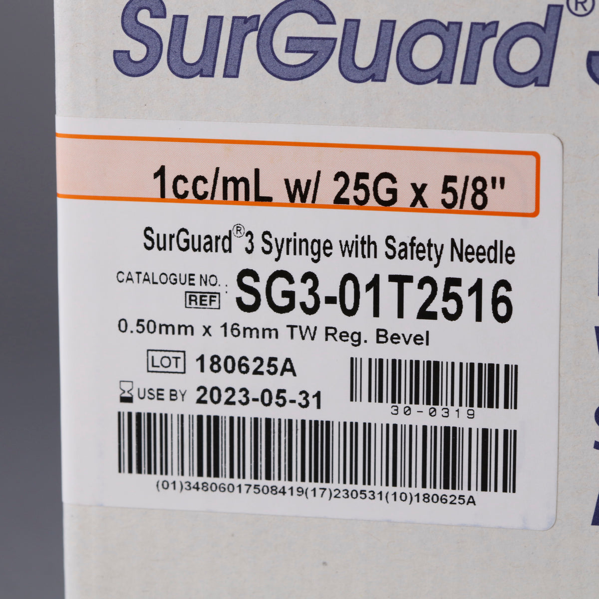 Terumo Tuberculin Syringe 1 mL 25 Gauge 5/8 Inch Needle #SG3-01T2516 ...